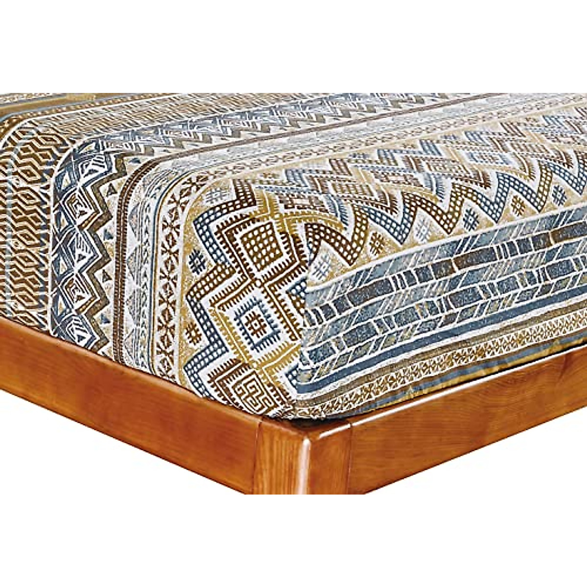 Chezmoi Collection 4-Piece Southwestern Native Tribal Boho Multi-Color Microfiber Printed Bed Sheet Set, King Size