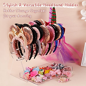 OAOLEER Headband Holder, Clear Jewelry Organizer for Teen Girl Women Gifts, The Perfect Headband Display Organizer (Acrylic with Drawer)