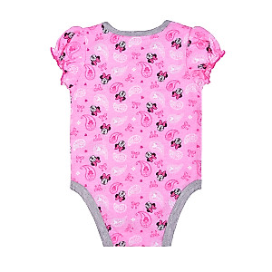 Disney Baby Girls' 3 Pack Minnie Mouse Bodysuit, Pink, 6/9 Months