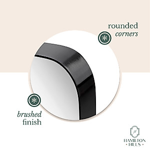 Hamilton Hills 16x24 inch Metal Black Frame Mirror for Bathroom | Brushed Rectangular Rounded Corner Vanity | 2" Deep Set Design Small Wall Mirrors Decorative | Hangs Horizontal and Vertical