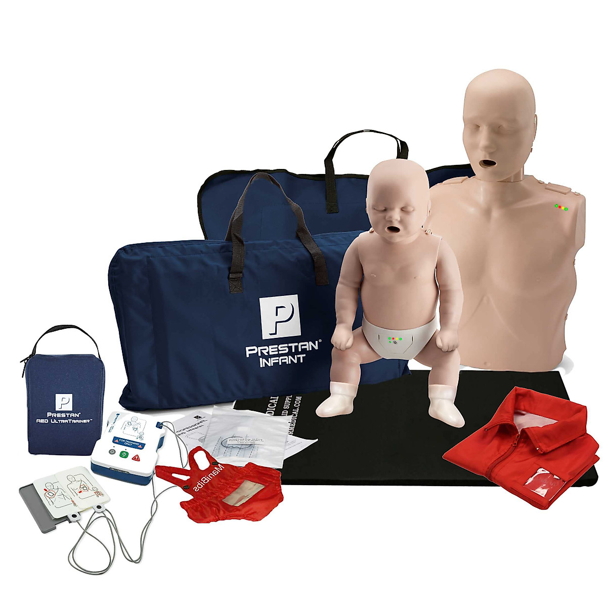 MCR Medical PRESTAN Adult and Infant CPR Manikin Kit with Feedback, Prestan UltraTrainer, and MCR Accessories