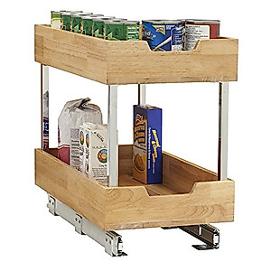 Household Essentials 24221-1 Glidez 2-Tier Sliding Cabinet Organizer, 11.5" Wide, Wood
