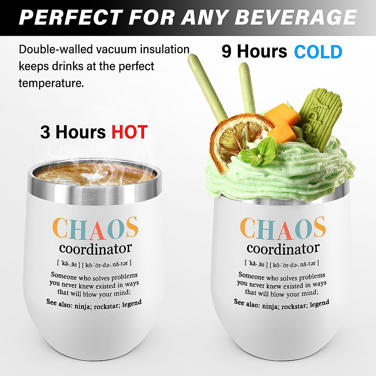 Gifts For Coworkers Mom Manager Teacher, Chaos Coordinator Coffee Mug 12oz Unique Birthday Gift Idea for Boss Lady, Women, Friends, Office, Wedding, Thank You Teacher Appreciation Gifts (Pack of 1)