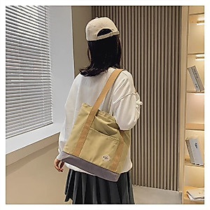 Women Tote Bag Casual Tote's Handbag Shoulder Bag with Pockets Small Satchel Bag Handbag Fashion Crossbody Bag (Yellow)