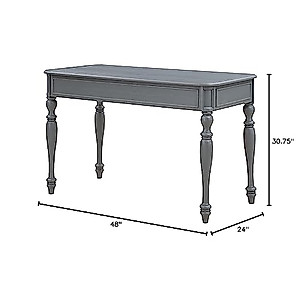 OSP Home Furnishings Country Meadows 48 Inch Writing Desk with Drawer, Plantation Grey