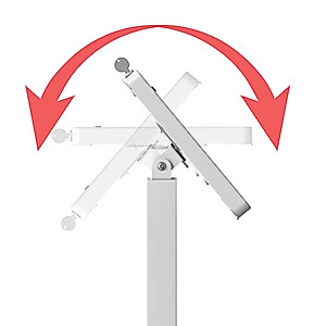 Thin Floor Stand – CTA Tall Standing 360° Kiosk Display Tablet Holder w/Charger Access & Lock for iPad Air 11" M2 (2024) - iPad Pro 11" M4 (2024) - iPad 10.2" & 9.7-11" Tablets - White (PAD-CHKW)