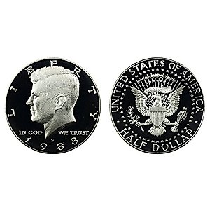 1988 S Gem Proof Kennedy Half Dollar US Coin 1/2 US Mint DCAM