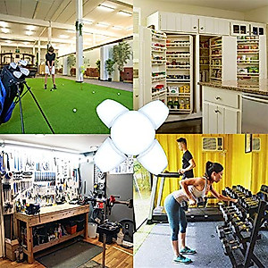 LED Garage Light Bulbs, Super Bright 48W Cool Daylight 5000 Lm 6500K Deformable Ceiling Fixtures for Shop, Laundry Room, Attic, Workbench, Pantry, Basement, Barns