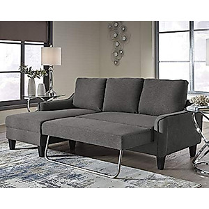Signature Design by Ashley Jarreau Contemporary Sofa Chaise Sleeper Chofa, Gray