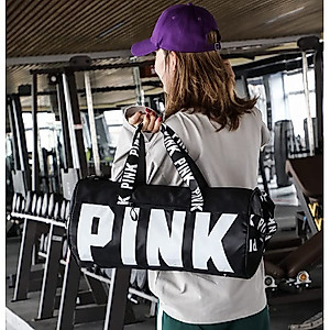 CozyHabitat gym bag, large capacity travel bag, lightweight sports bag, duffle bag carryon for Swim/Fitness/Yoga/Weekender (Dirty Pink)