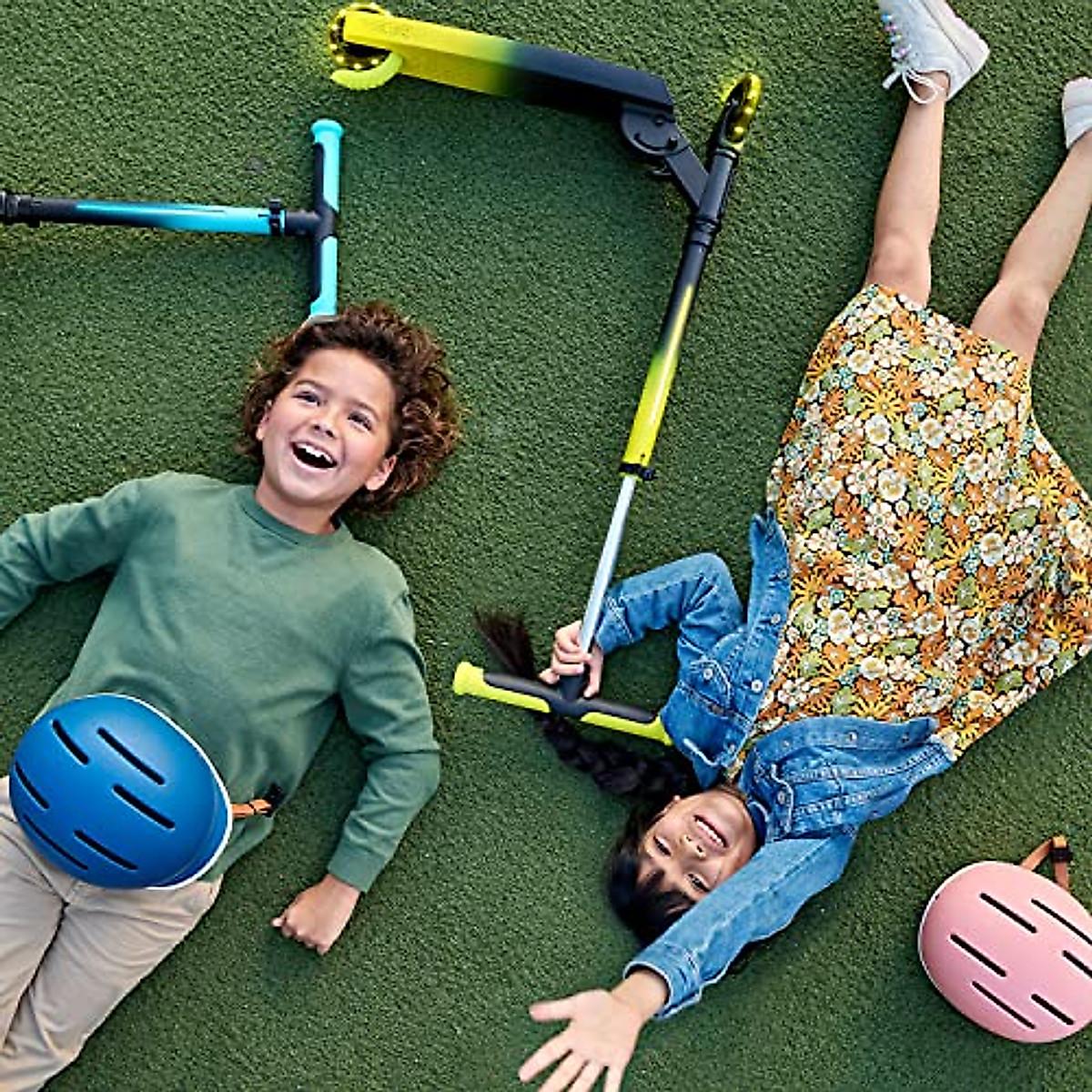 Jetson Scooters - Juno Kick Scooter (Blue) - Collapsible Portable Kids Push Scooter - Lightweight Folding Design with High Visibility RGB Light Up LEDs on Stem and Wheels