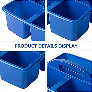 Zerodeko Craft Storage Basket Art Caddy Organizer Plastic Tote Compartment Cleaning Supply Caddy Paint Brush Container Washer Cleaner Basin with Handle for Classroom Nursery Bathroom