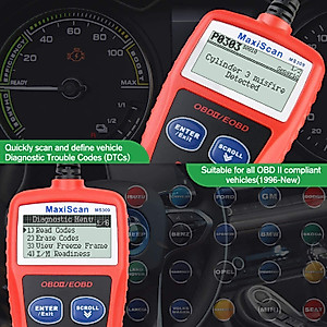 Autel OBD2 Scanner MaxiScan MS309 Car Check Engine Code Reader, Check Emission Monitor Status, 2024 Newest CAN Diagnostic Scan Tool for All OBD II Protocol Vehicles After 1996