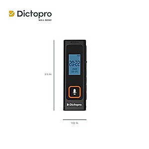 Dictopro Digital Voice Activated Recorder w/Password Protection-HQ Recording from 60ft,Record Lectures&Meetings, Sensitive Microphone, Automatic Noise Reduction, 582H Playback, Small & Portable,USB,8G