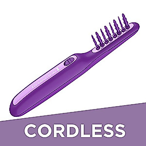 Remington DT7432 Wet or Dry Tame The Mane Electric Detangling Brush with Brush Cover, Adults & Kids, (Batteries Included), Purple, 1 Count