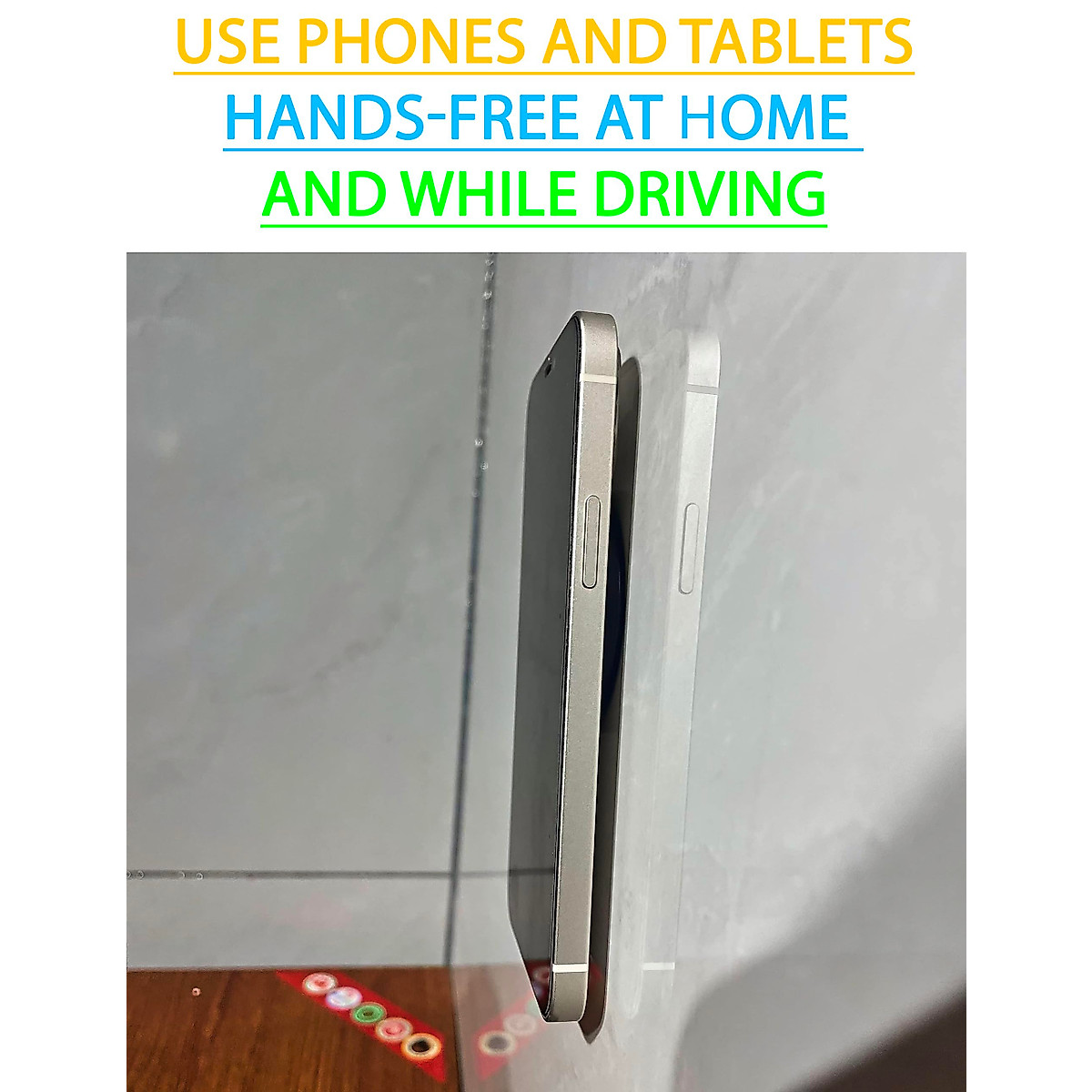 SALEX Compatible with Magsafe Car Mount for Dashboard, Wall, Fridge, Truck, Mirror 2 Pack. Stick On Magnetic Phone Mount for iPhone 15 14 Plus 13 Pro Max 12 Mini. Flat Magnet Dash Phone Holder