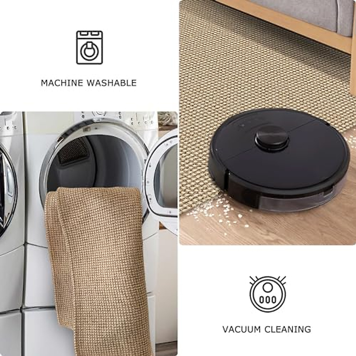 KOZYFLY Boho Rugs for Entryway 2x3 ft Small Area Rugs Washable Rugs Rubber Backed Front Door Rug Natural Cotton Entrance Rugs for Front Porch Bathroom Kitchen Bedroom