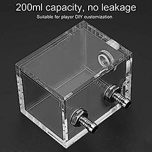 200ml Transparent Acrylic Water Cooling,Acrylic Computer Water CoolingTank,5mm Ultra-Quiet Faster Heat Dissipation Water Cooling Radiator,DIY Customization Water Cooled