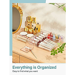 Kootek 31 Pcs Desk Drawer Organizer Set 5-Size Bathroom Drawer Tray Dividers Versatile Storage Bins Plastic Vanity Trays Organizers Divider Container for Dresser Makeup Kitchen Utensil Office