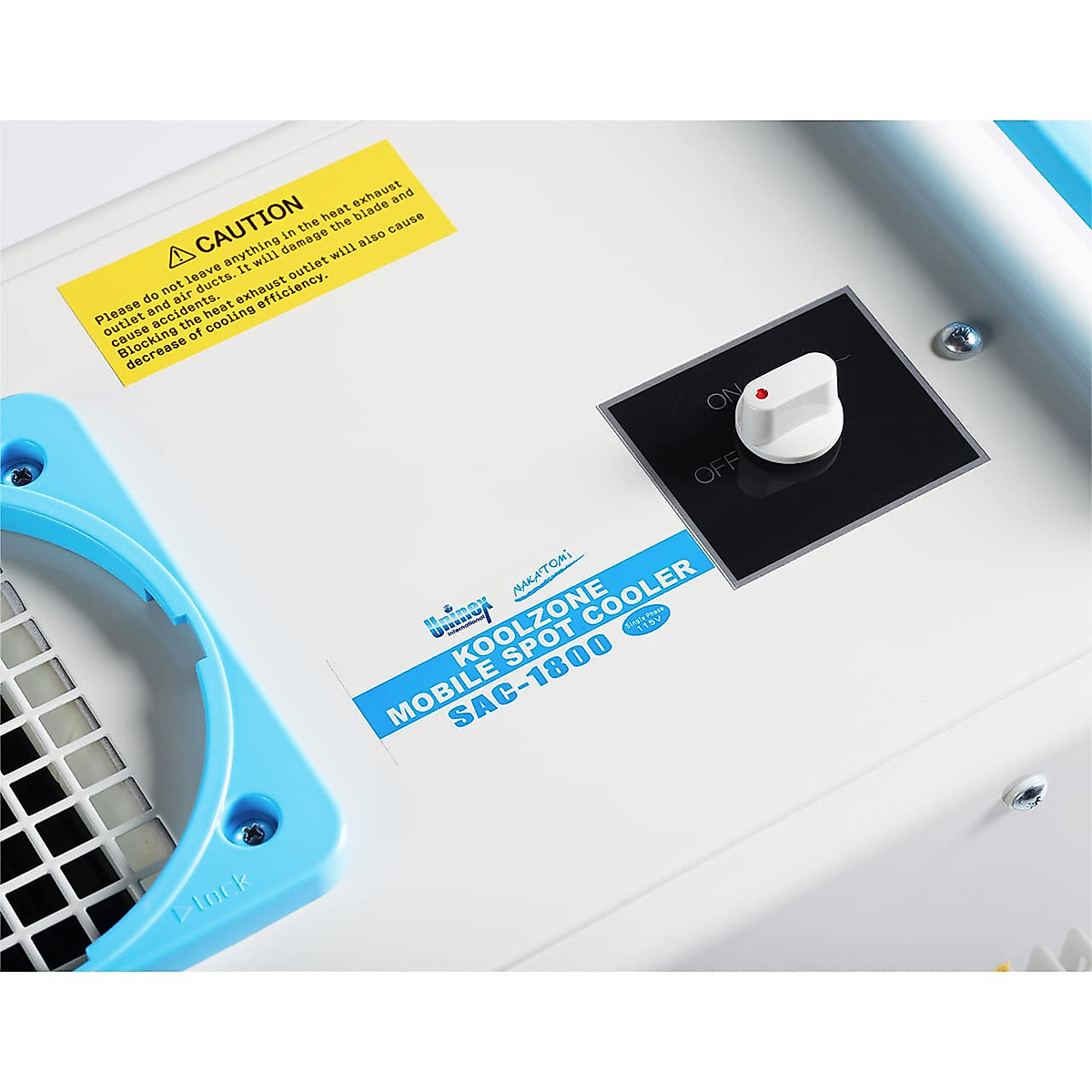 Uninex SAC1800 Indoor/Outdoor KOOLZONE Mobile Spot Cooler, Industrial Grade, Certified, 6,293-BTU 9.55-CER, R410A Refrigerant