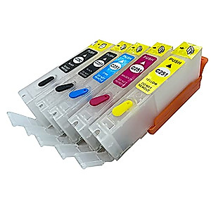 COCADEEX Empty Refillable Ink Cartridge Replacement for Canon PGI-250XL CLI-251XL,for Pixma MG5420 MG5422 MG5500 MG5520 MG5522 MG5620 MG5622 MG6420 MG6620 MX722 MX920 MX922 IP7220 IX6820 Printer