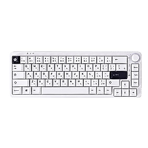 GK GAMAKAY White Japanese Keycaps 129 Keys Cherry Profile PBT Dye-Sub White Theme Minimalist Keycap Set Suitable for LK67 TK75 MK61/87/98/104/108 Layout Mechanical Gaming Keyboard (Japanese Theme)