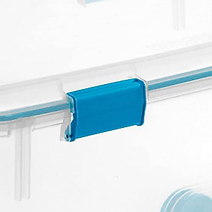 Sterilite 120 Quart Clear Plastic Wheeled Storage Container Box Bin with Air Tight Gasket Seal Latching Lid Long Term Organizing Solution, (6 Pack)