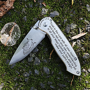 MRSLYFQH Scripture Grace Gifts Jesus Christ Religious Pocket Knive for Mens,Bible Verse Catholic Confirmation & Baptism Holy Salvation Faith Gift