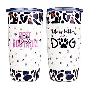 ONEHAUS Dog Mom Gifts For Women - Dog Mom Tumbler Gifts - 20oz Dog Lovers Gifts, Stainless Steel Insulated Tumblers Coffee Travel Mug Cup with Lid Mothers Day Birthday Gift For Dogs Lover-1 Pack
