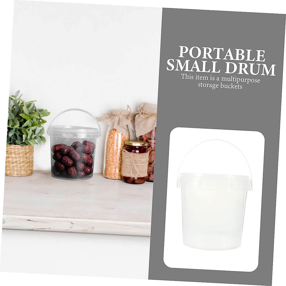 Cabilock Storage Bucket 10pcs Transparent Small Barrel Large Ice Cream Cup Containers with Ice Cream Freezer Ice Cream Tub Clear Plastic Candy Treat Buckets Meat Egg Basket Washing Pp