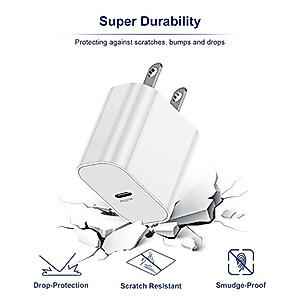 iPhone Fast Charger Block, 2Pack 20W USB C Wall Charging Plug Block with PD, Type-C Power Adapter Brick Cube for Apple iPhone 14/14 Pro Max/13/13Pro/12/12 Mini/11 Pro Max, iPad Pro 2021,Samsung Galaxy