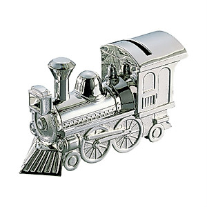 Creative Gifts International Train Bank with Polished Finish, Silver