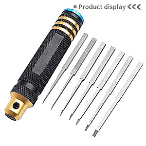 AllinRC Hobby Knife Blades Set 0.1mm 0.2mm 0.4mm 0.6mm 0.8mm 1.0mm 2.0mm with Handle Hobby Building Tools Craft Set for Basic Model Building, Cutting, Repairing and Fixing
