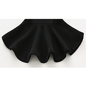 GSVIBK Baby Girls Cotton Dress Toddler Solid Dresses Girl Casual Ruffle Dresses 476 Black 110