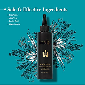 inala Reset Rinse | Weekly Sand Hair Treatment | Removes Scalp Build-up | Hair Loss Prevention | 100% Pure Rice Water Extract - Improves Hair Health | All Hair Types, 6.7 Fl Oz