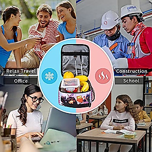 MULINSEN Lunch Box For Kids And Adult,Reusable Insulated Lunch Bags For Office Work Hiking Outdoor Picnic Beach,Multi,One Size