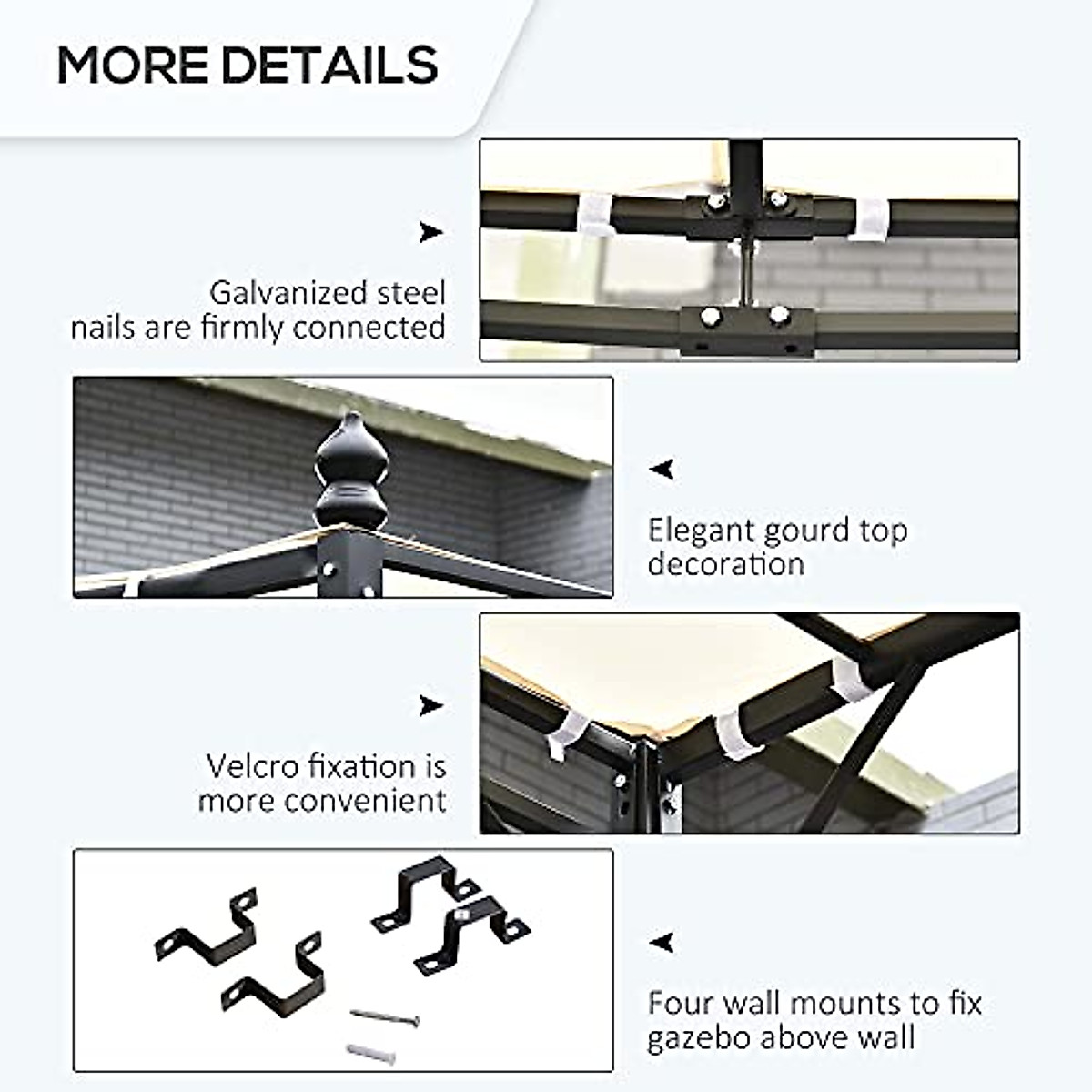 Outsunny 10' x 10' Steel Outdoor Pergola Gazebo Patio Canopy with Durable & Spacious Weather-Resistant Design, White