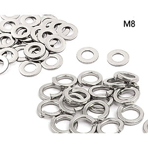 10pcs M8-1.25 20mm 304 Stainless Steel Pan Phillips Cross Head Screw, for TV Wall Mount Bracket Kit (with Flat Washer & Split Lock Washer)