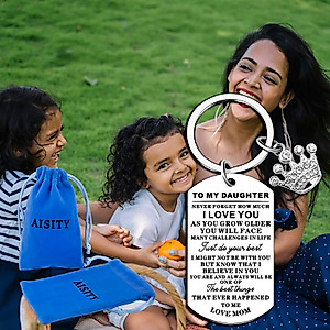 To My Daughter Keychain Daughter Gifts from Mom small Gifts for Daughter Teen Girls Birthday Easter Christmas Gifts Stocking Stuffers