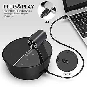 KAYSUDA Video Conference Speakerphone HD 1080p Camera with Built-in 6W Speaker and 6 Omnidirectional Mics for Computer