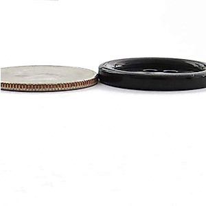 Buttons 1 Inch (1”) 4 Hole 10 Pieces - White Black Clear - Sewing Crafts Replacement Button -Perfect for Crafts, Coats, Shirts, Pants, Shorts, Cardigans, Blazers, Skirts (Black)