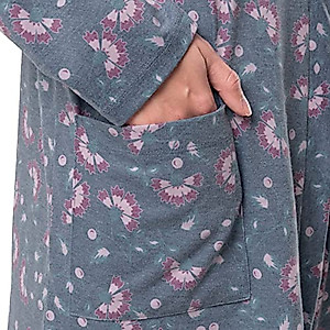 Fruit of the Loom Women's Breathable Tank Top, Pant, and Cardigan Sleep Set, Floral Print, 3X