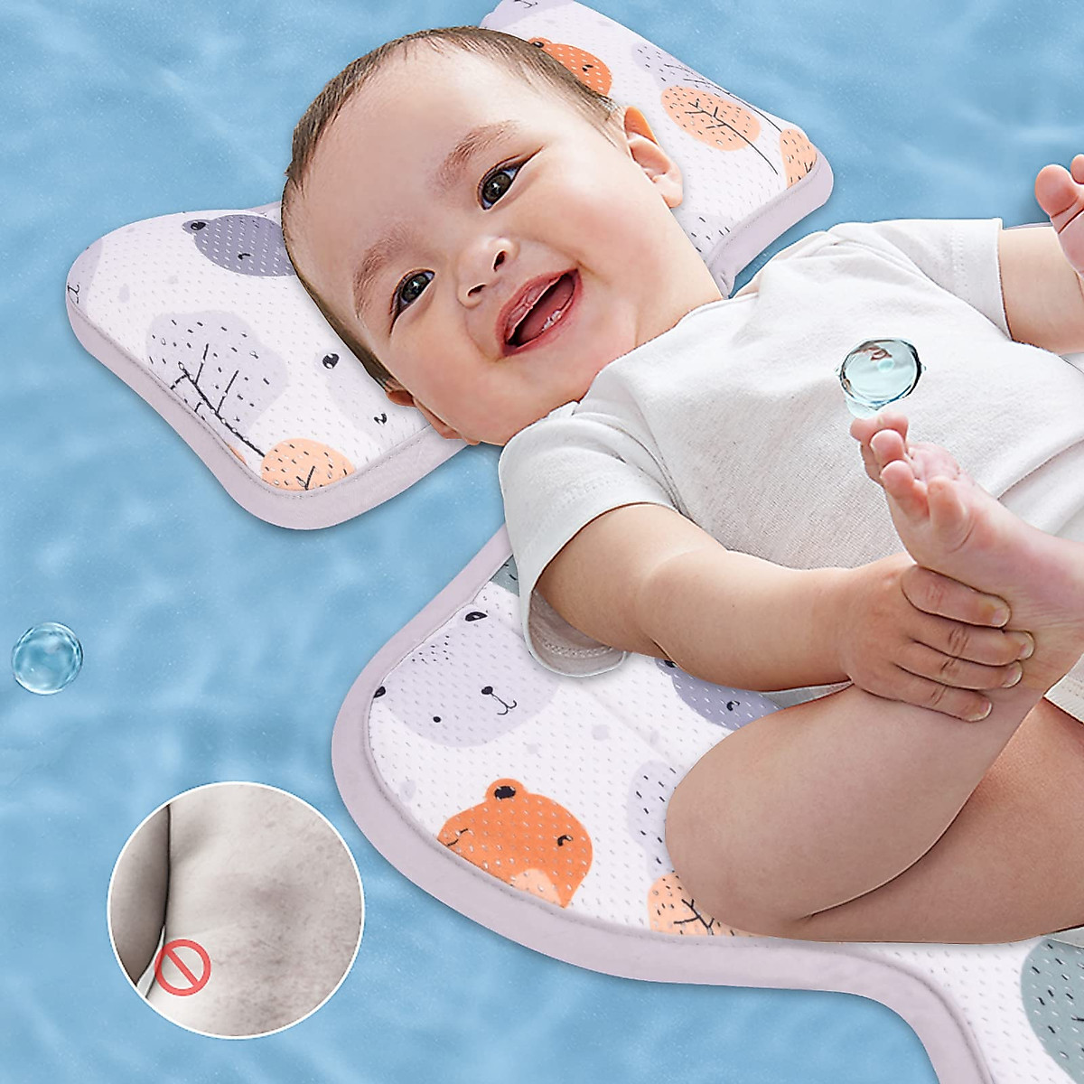 Bebamour Baby Stroller Liner Seat Pad Mat with Breathable 3D Mesh Stroller Liner Insert Car Seat Liner Cover (White Forest)