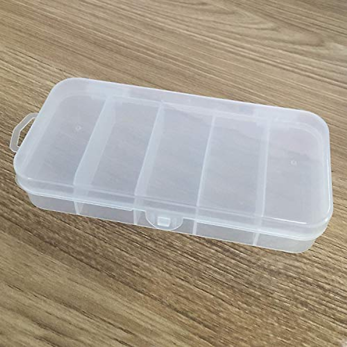 RuiLing 3pcs Multifunctional Portable 5-Grid Clear Visible Plastic Fishing Tackle Accessory Box 5 Compartments Jewelry Making Findings Organizer 4.96 x 2.44 x 1 Inch