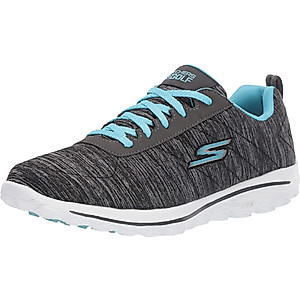 Skechers Go Golf Women's Go Walk Sport Relaxed Fit Golf Shoe, Black/Blue, 6.5 M US