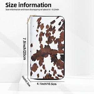 Qwalnely Cow Print Wallet for Women Men, Western Highland Cow Purse, Phone Money Credit Card Cowhide Holder