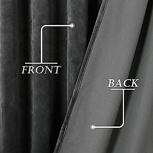 Victree Room Divider Curtain for Bedroom, Wide Velvet Curtains for Sliding Glass Door, Grommet Screens Privacy Curtain Panel for Living Room, 1 Panel, 9ft Wide x 7ft Tall, Dark Grey