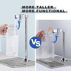 Glass Filler, iVIGA 14" Deck Mount Glass Filler Faucet for Stainless Steel Glass Filling Station Water Station with G1/2" Male Shank Pedestal and Adapter for Hotel Restaurant Bar Dining Hall