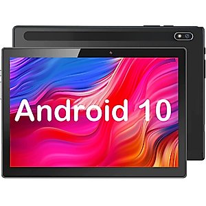 TPZ Tablet 10 Inch Android Tablet, 2023 Latest Quad-Core 32GB Storage Tablet Computer, 6000mAh Battery, Dual 8MP+2MP Camera, WiFi, Bluetooth, GPS, 128GB Expand Support, HD Large Touchscreen-Black