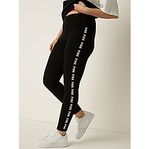 Victoria's Secret Pink Cotton High Waist Leggings, Black White, Large